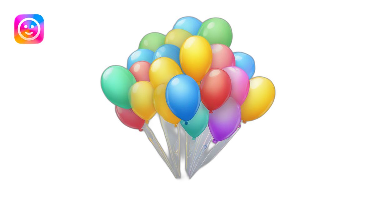 Globos de cumpleaños con signos musicales emoji | AI Emoji Generator