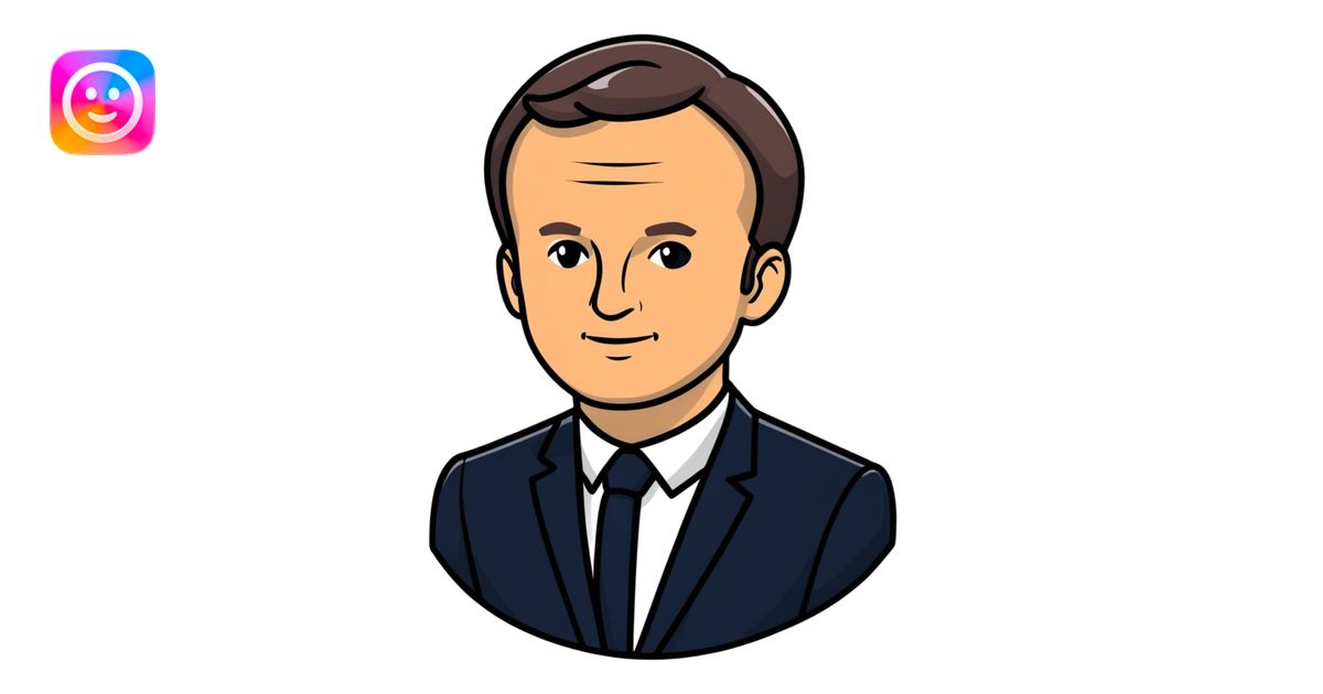cartoon of Emmanuel Macron image | AI Emoji Generator