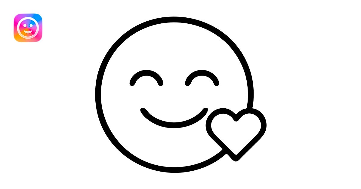 monochrome simple expressive black and white love emoji icon | AI Emoji ...
