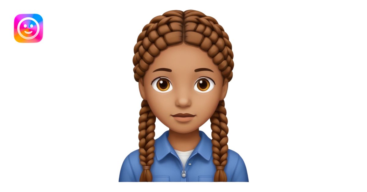 Girl with brown braids emoji | AI Emoji Generator