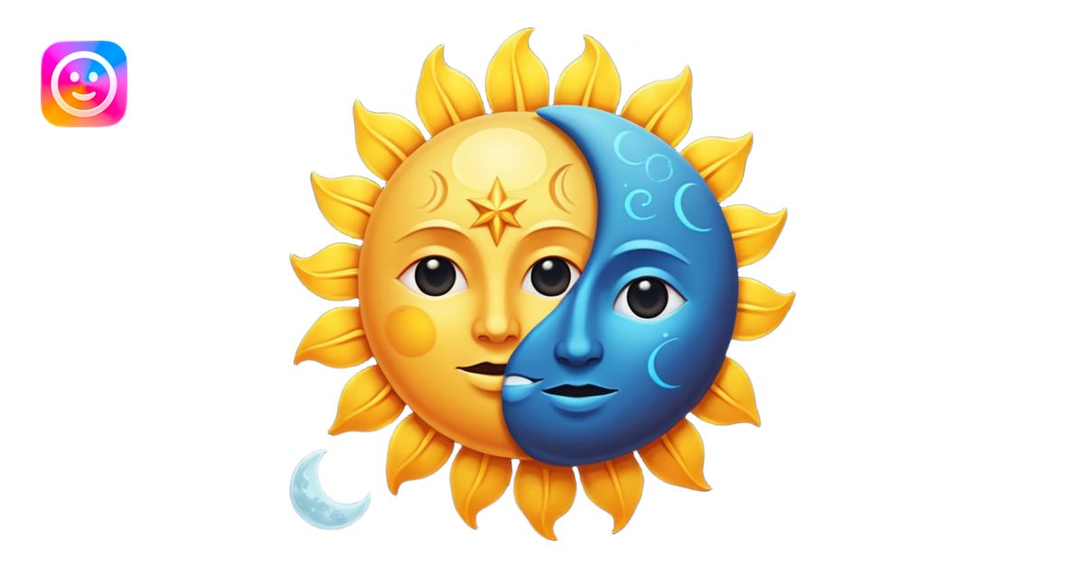 Sun and the moon solstice emoji | AI Emoji Generator