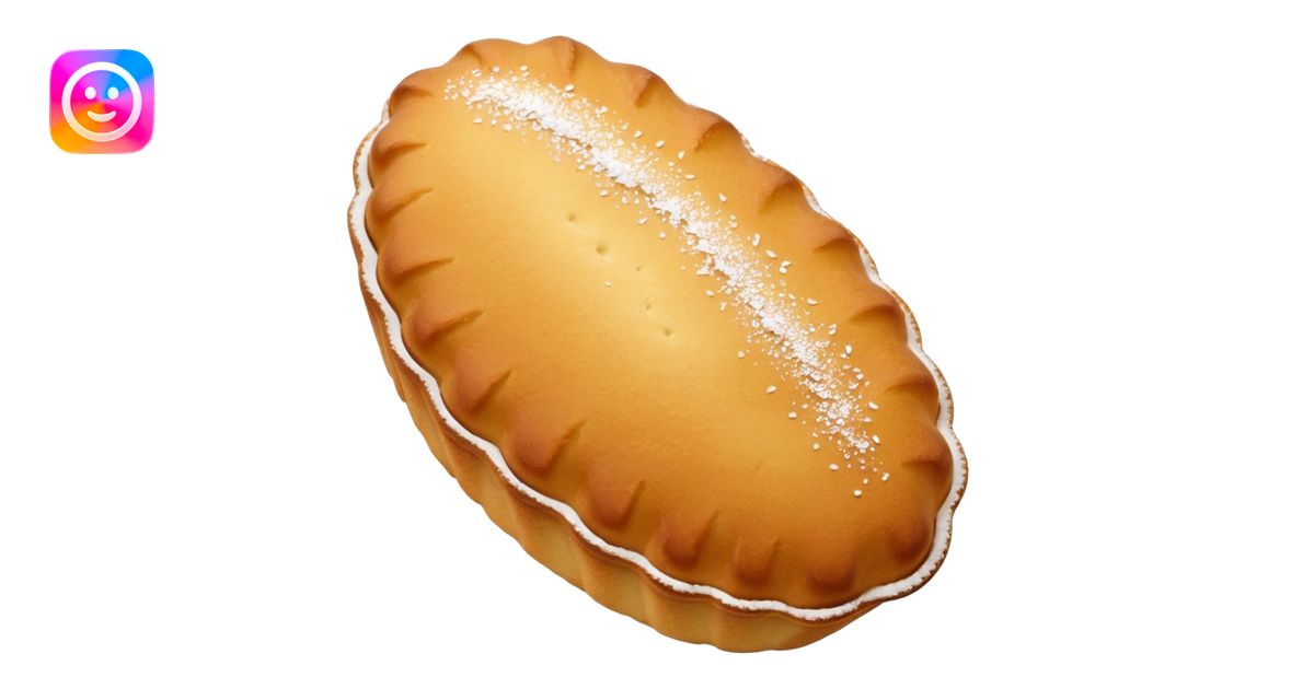 A madeleine pastry. Oval shaped. With scalloped single edge. emoji | AI ...