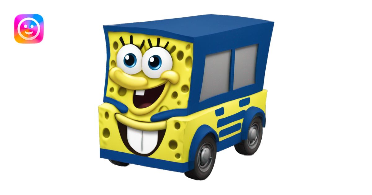 Spongebob wide-body dark blue Cardstock Papercraft fr-s racecar emoji ...