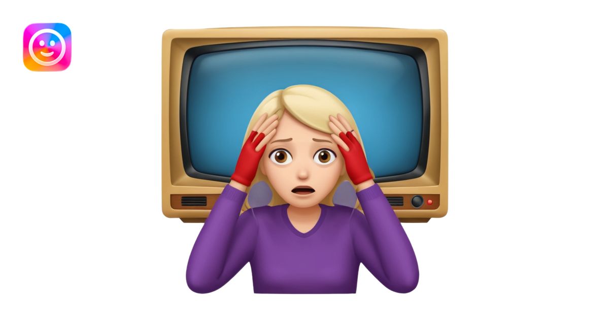Scared woman peeking hands covering eyes peeking at tv emoji | AI Emoji ...