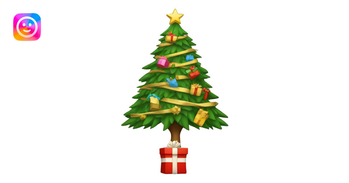 A christmas tree with presents under it emoji | AI Emoji Generator