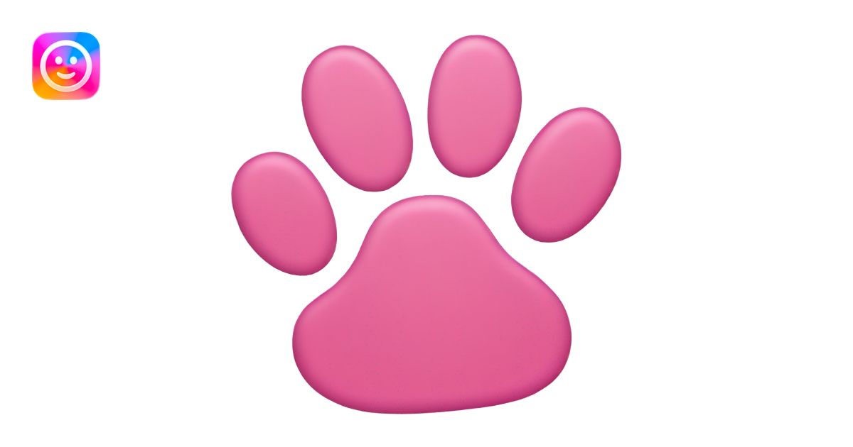 Pink paw print emoji | AI Emoji Generator