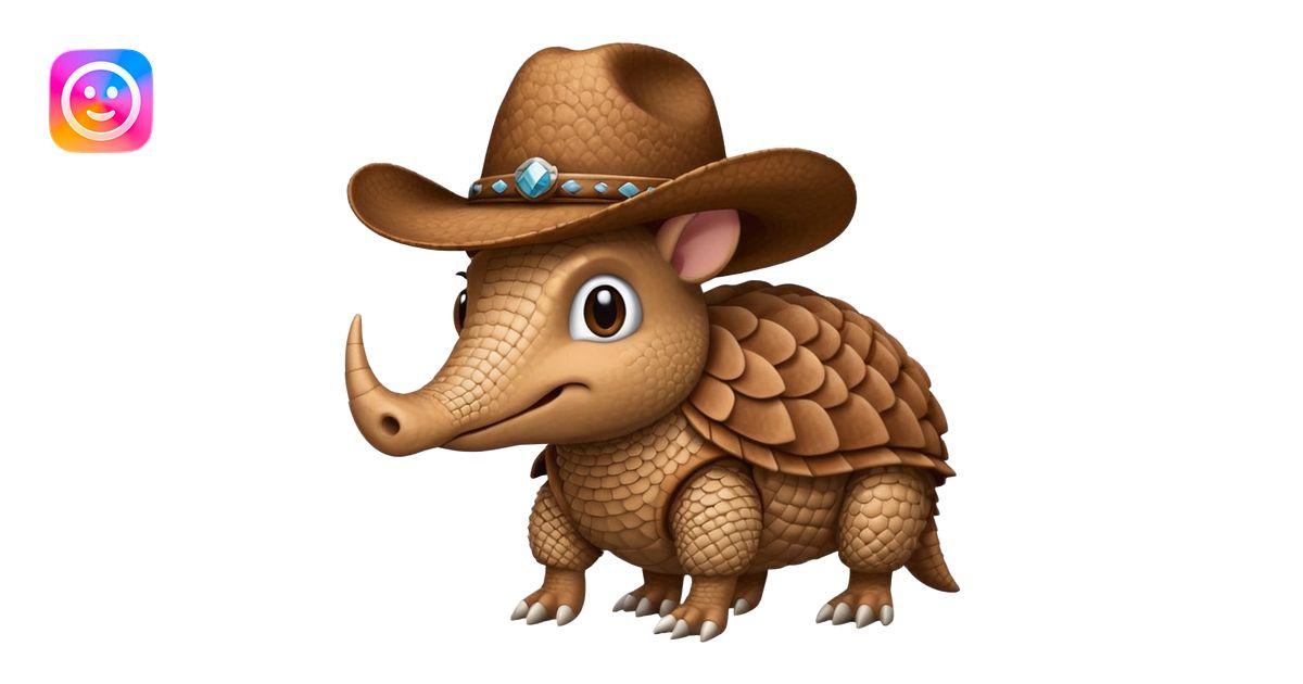 armadillo with cowboy hat team logo emoji | AI Emoji Generator