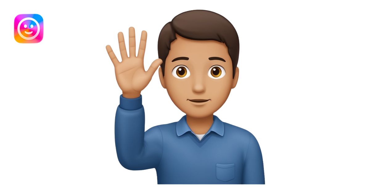 man saying wait, open hand reaching out emoji | AI Emoji Generator