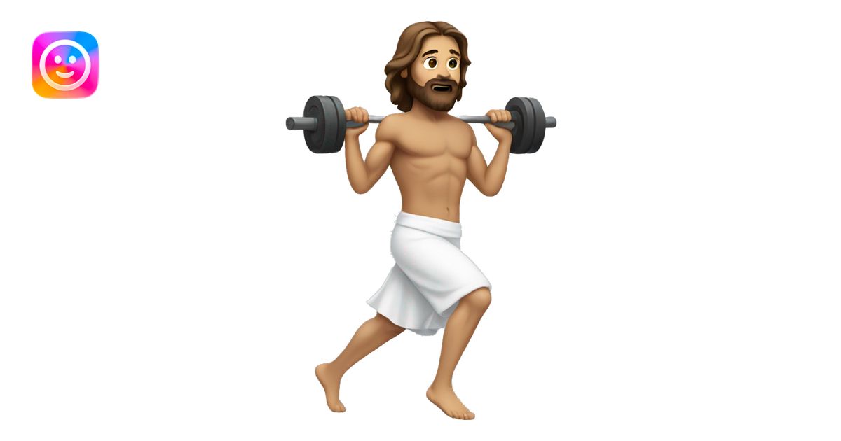 Jesus working out emoji | AI Emoji Generator