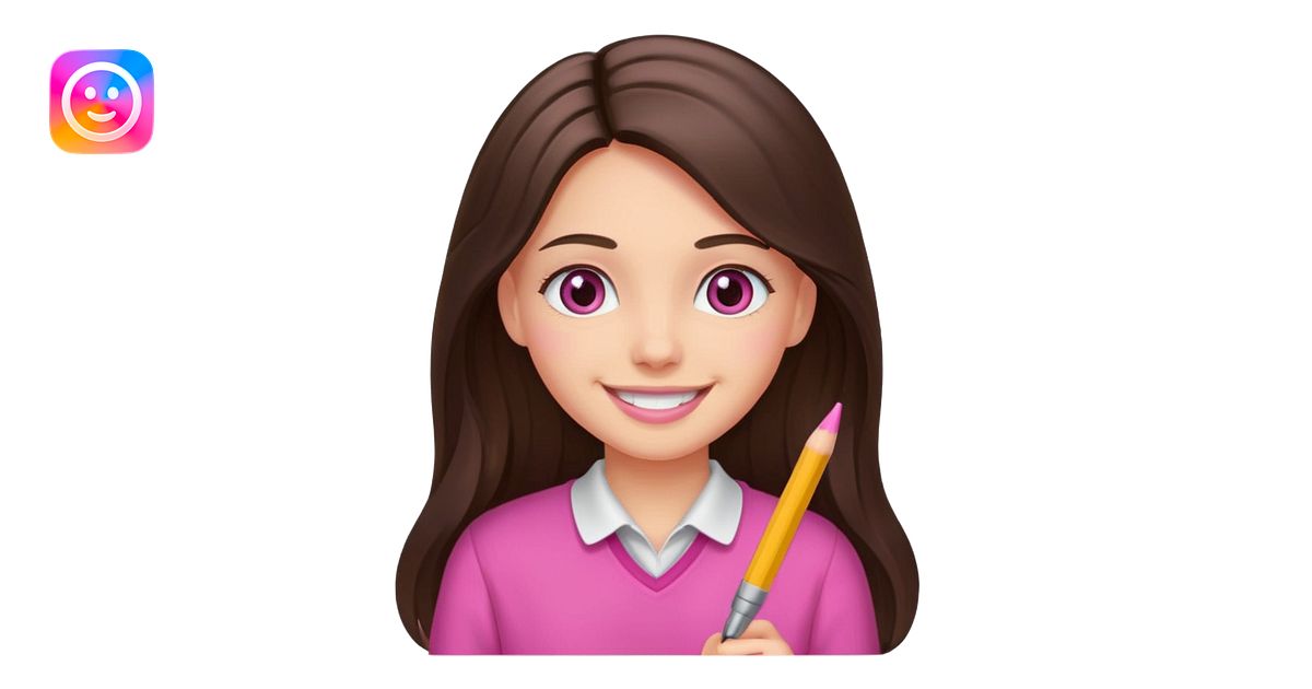 smiling long brunette hair girl with hazel eyes wearing pink writing ...