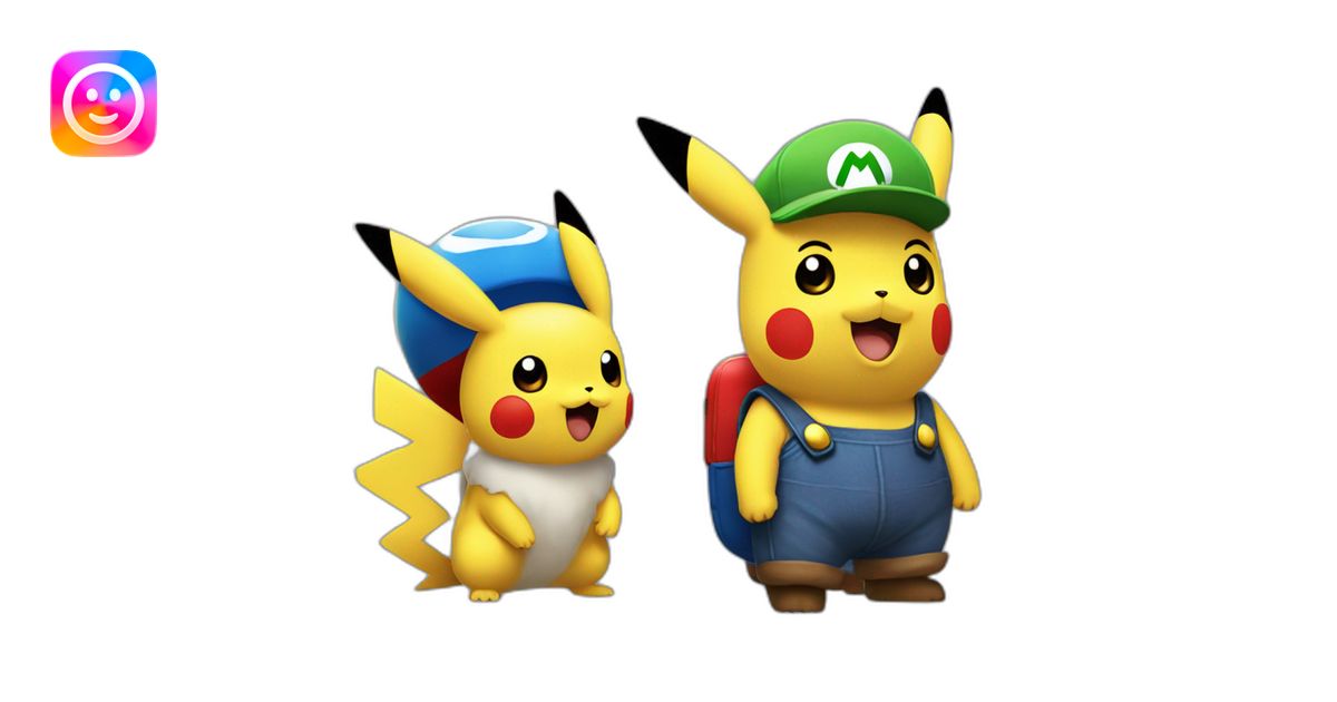 Pikachu et mario emoji | AI Emoji Generator