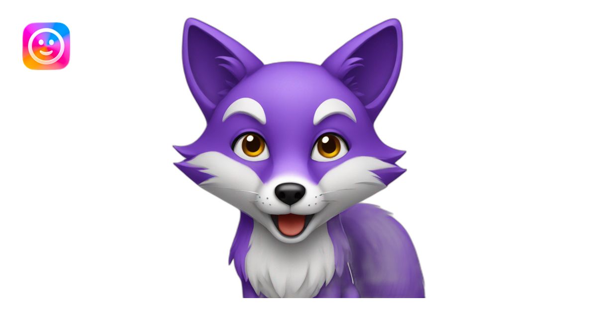 purple fox speaking emoji | AI Emoji Generator