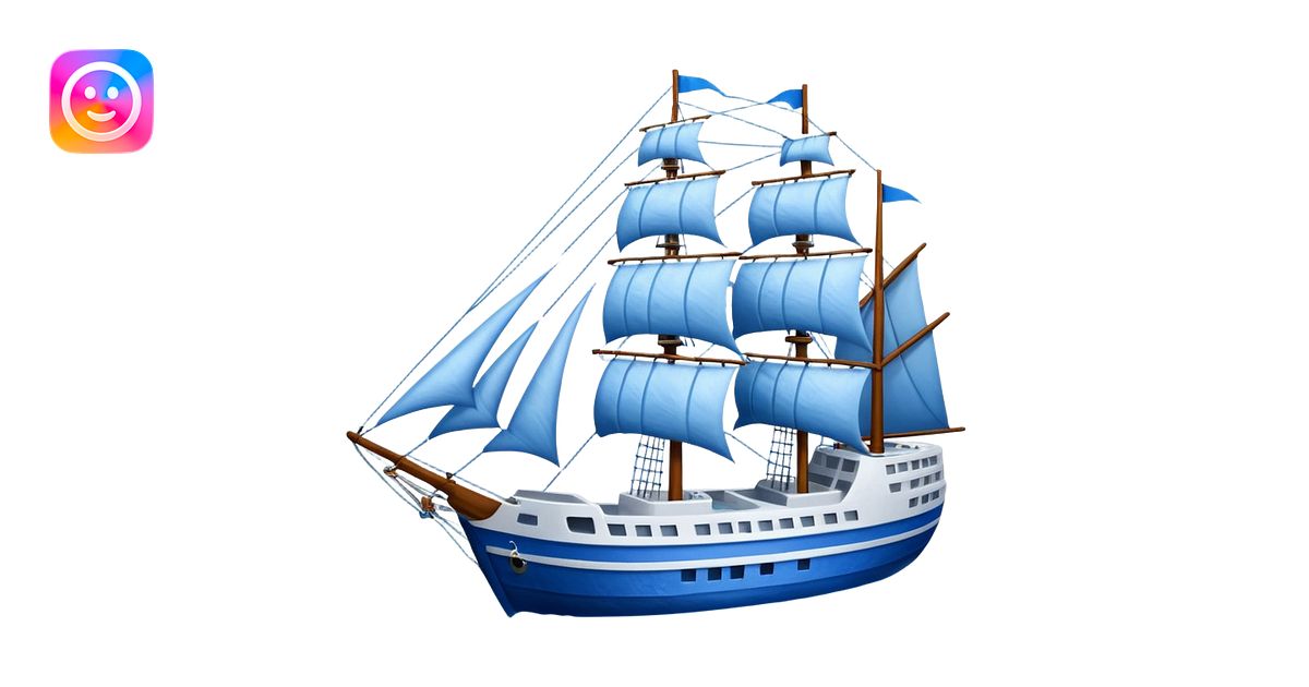 sailing ship expedition vessel going through ice emoji | AI Emoji Generator