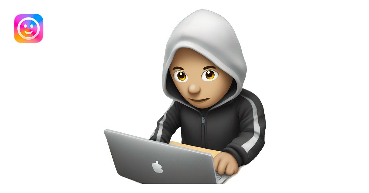 Hacker on computer emoji | AI Emoji Generator