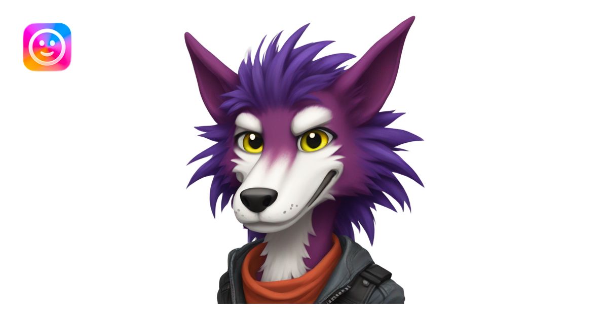 Colorful cute edgy badass anthropomorphic sergal furry emoji | AI Emoji ...