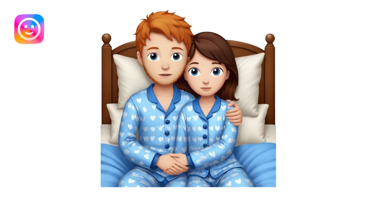 Ginger boy hugging girl with very dark brown hair. Both have blue eyes ...