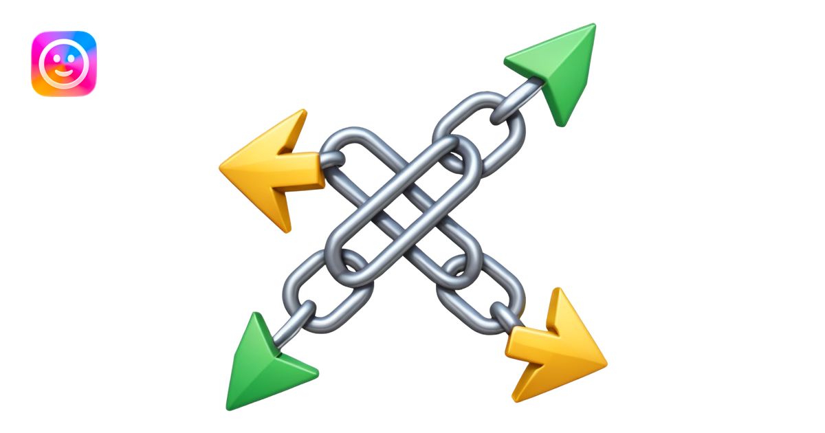 iPhone-style emoji of a chain link with an integrated forward arrow ...