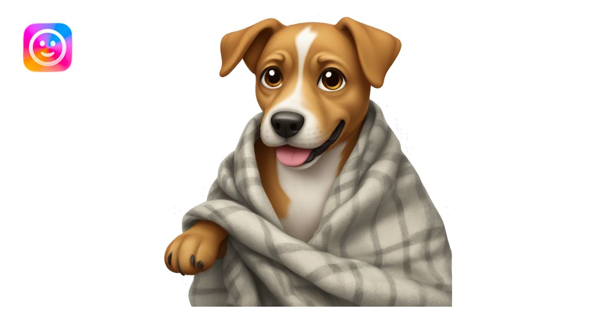 pitcher dog with a blanket emoji | AI Emoji Generator