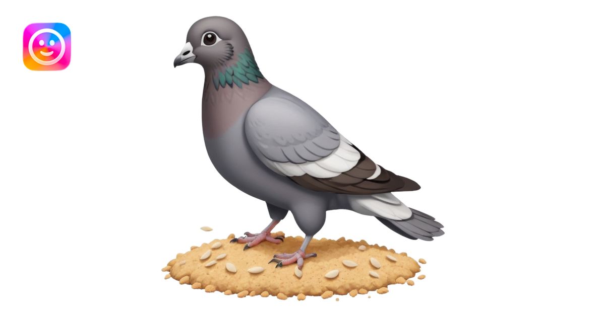 Pigeon + crumb trail emoji | AI Emoji Generator