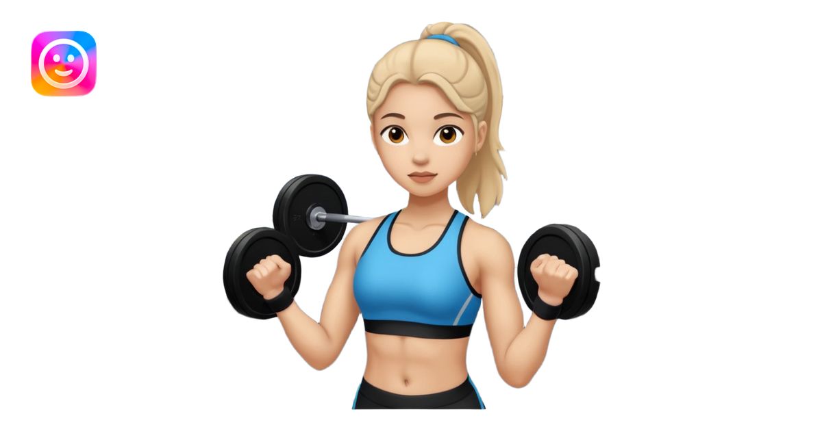 girl sport gym training, light skin tone emoji | AI Emoji Generator