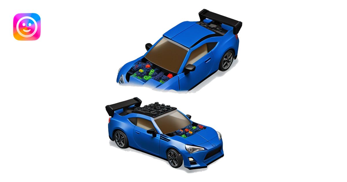 Blueberry Lego Scion FR-S emoji | AI Emoji Generator