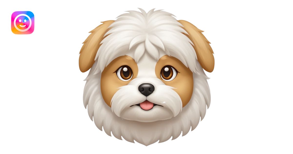 Cute dog Maltese emoji | AI Emoji Generator