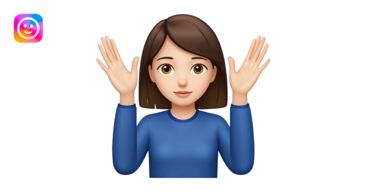Girl with two hands in front out palms facing upwards and hands in ...