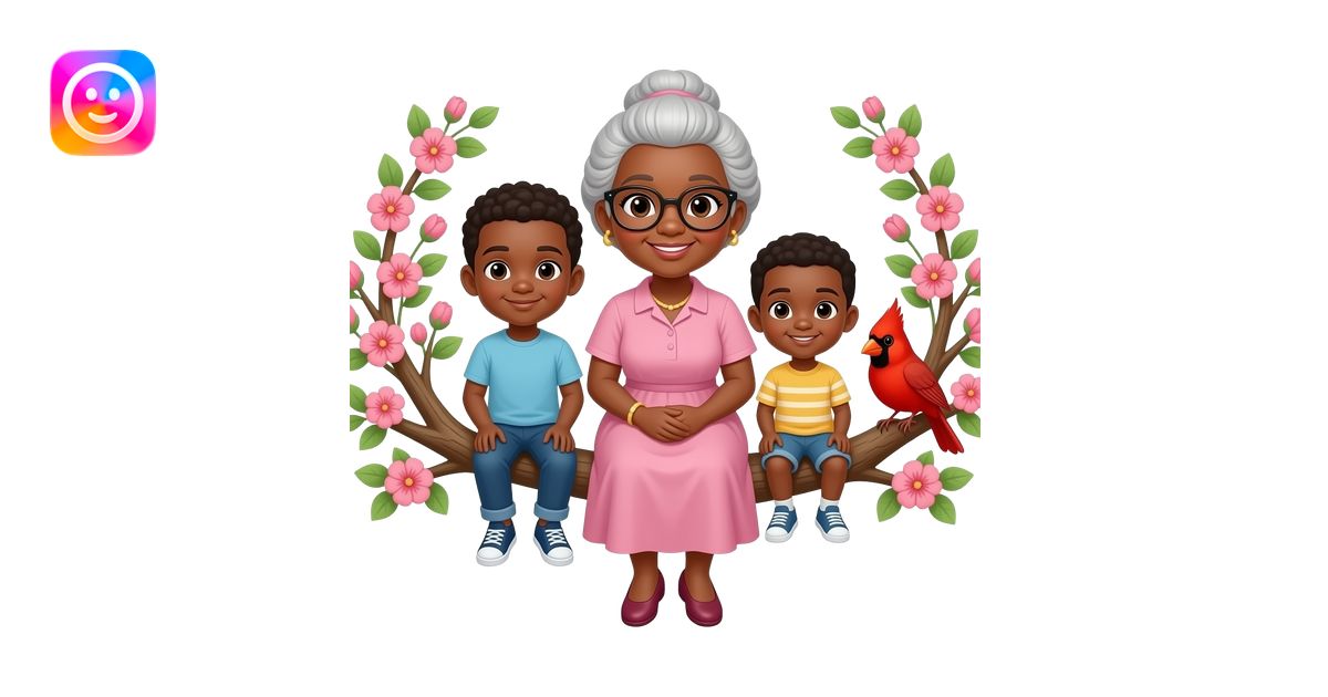 African American grandma with glasses with A tall African American boy ...