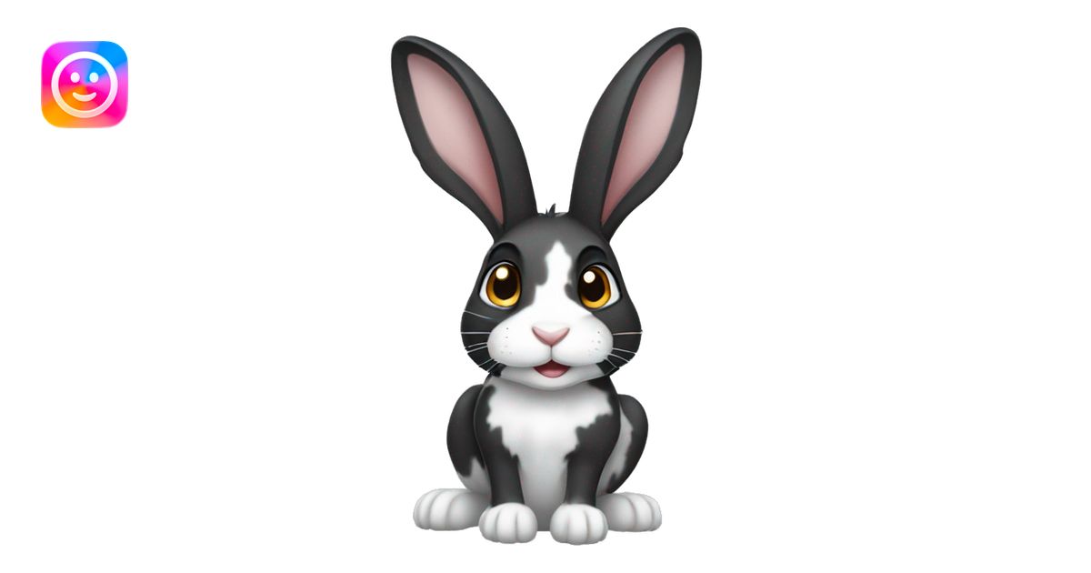 black and white spotted rabbit emoji | AI Emoji Generator
