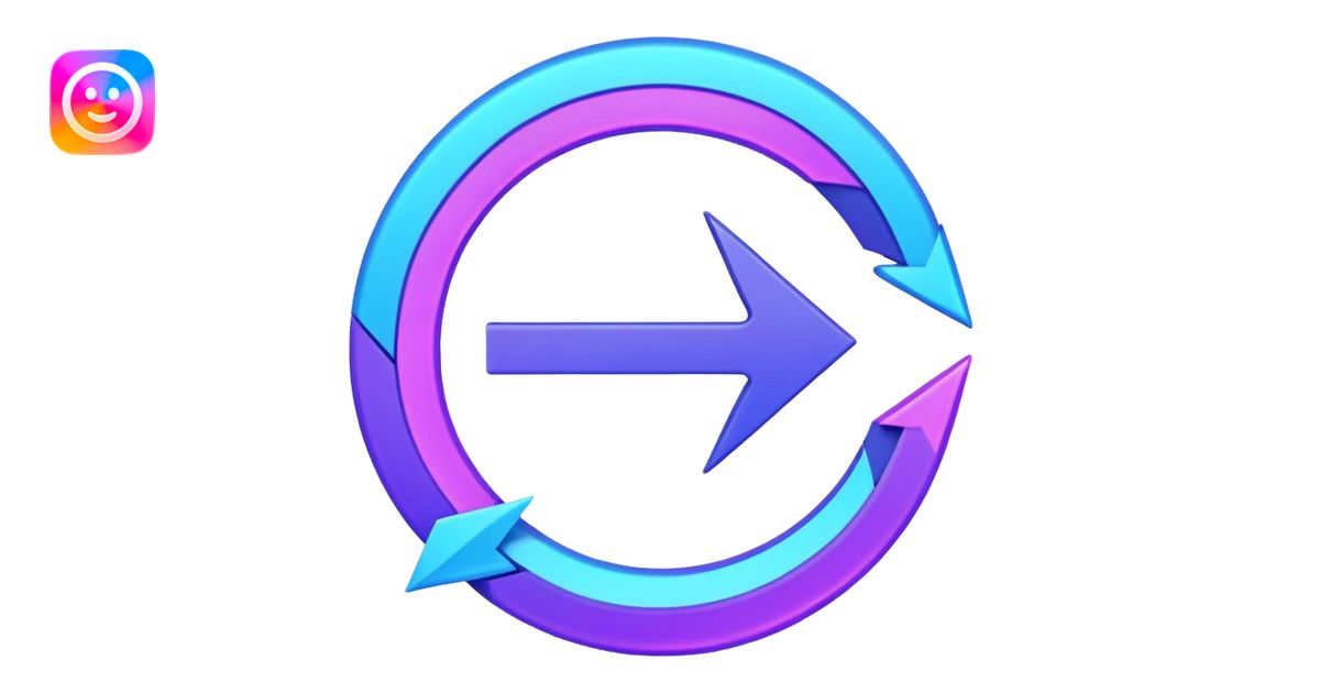 Futuristic retry arrow: an open curved neon arrow forming almost a ...