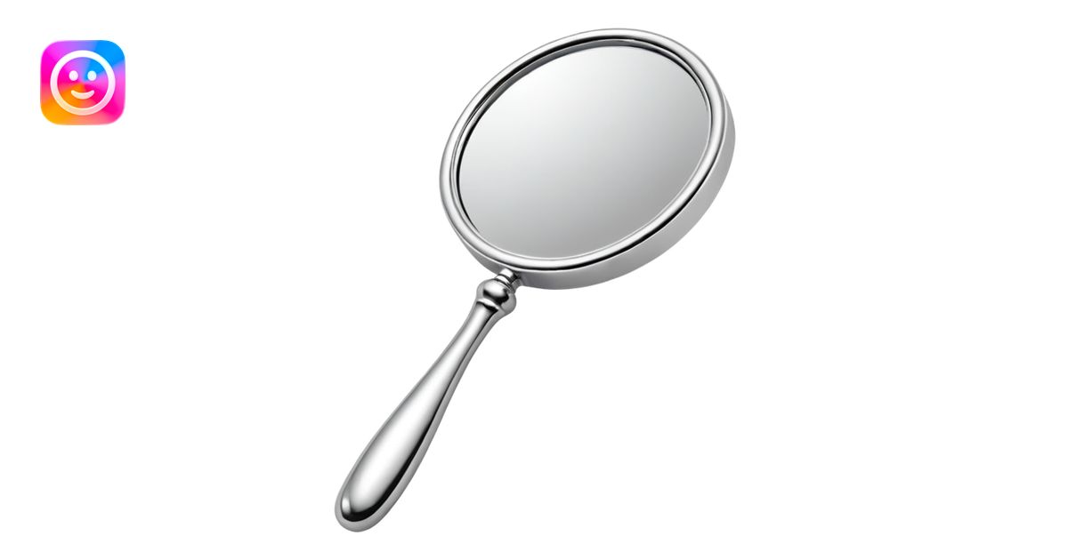 hand mirror, polished silver chrome, erotic vanity aesthetic emoji | AI ...