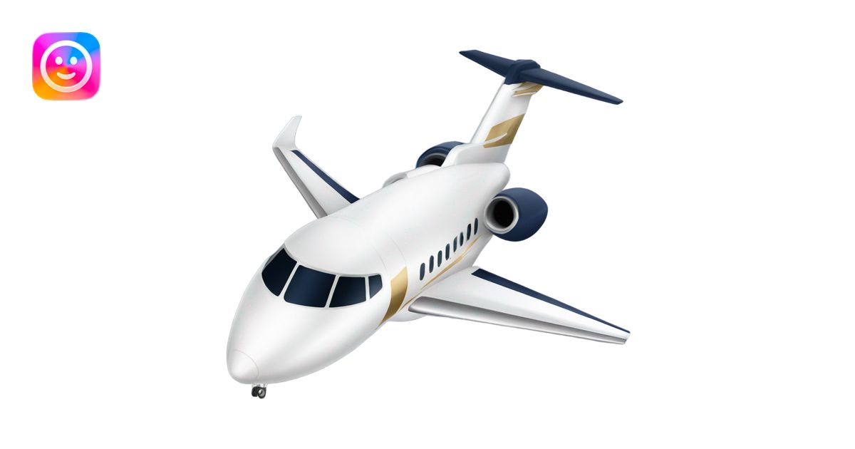 White, navy and gold private jet emoji | AI Emoji Generator