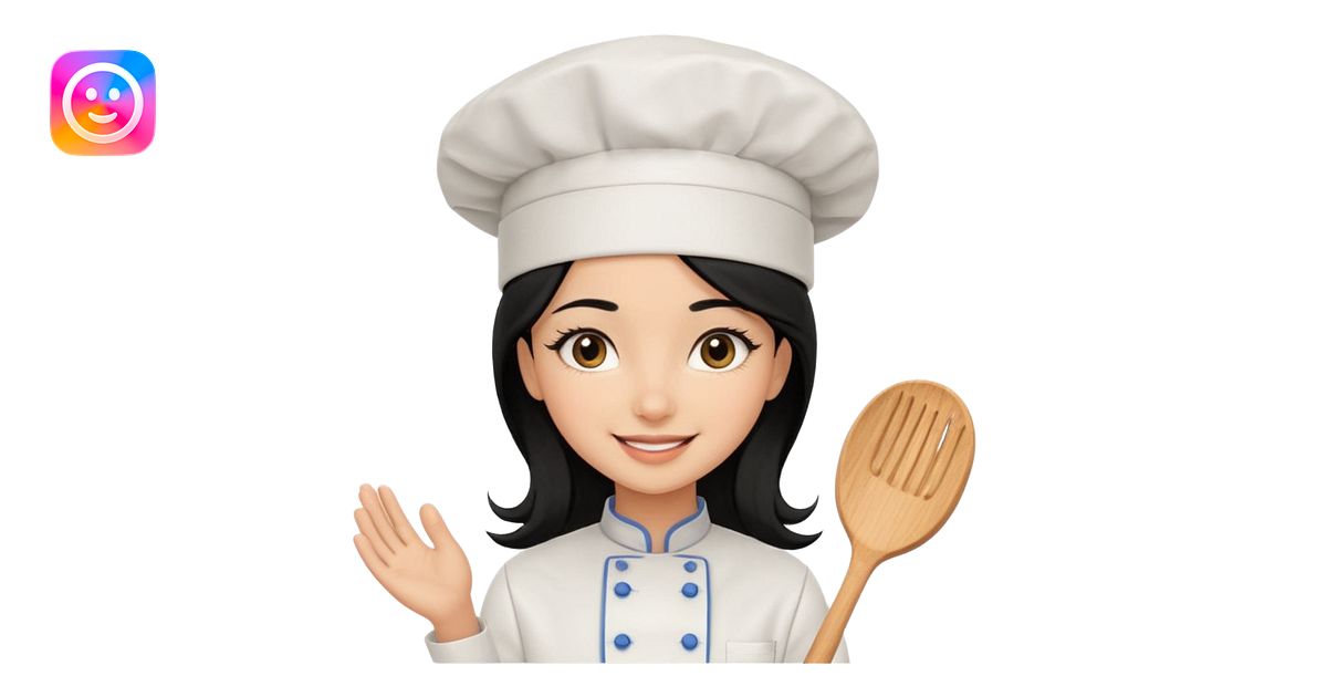 Create a cute girl, black hair, Middle Eastern with lashes chef🧑‍🍳 ...