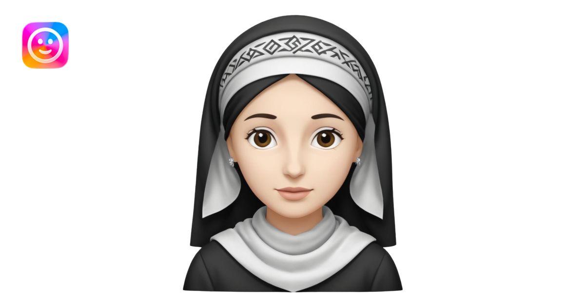 religious jewish woman with kercheif on head black and white emoji | AI ...