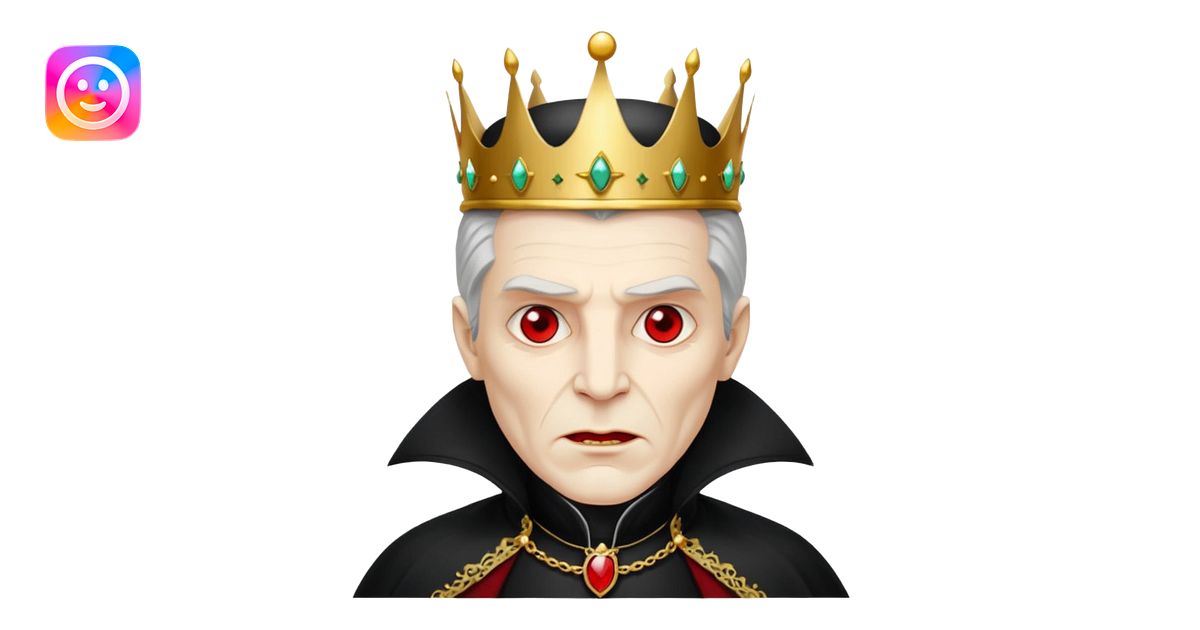 Vampire King, Elder vampire in royal black coat, wearing a crown, red ...