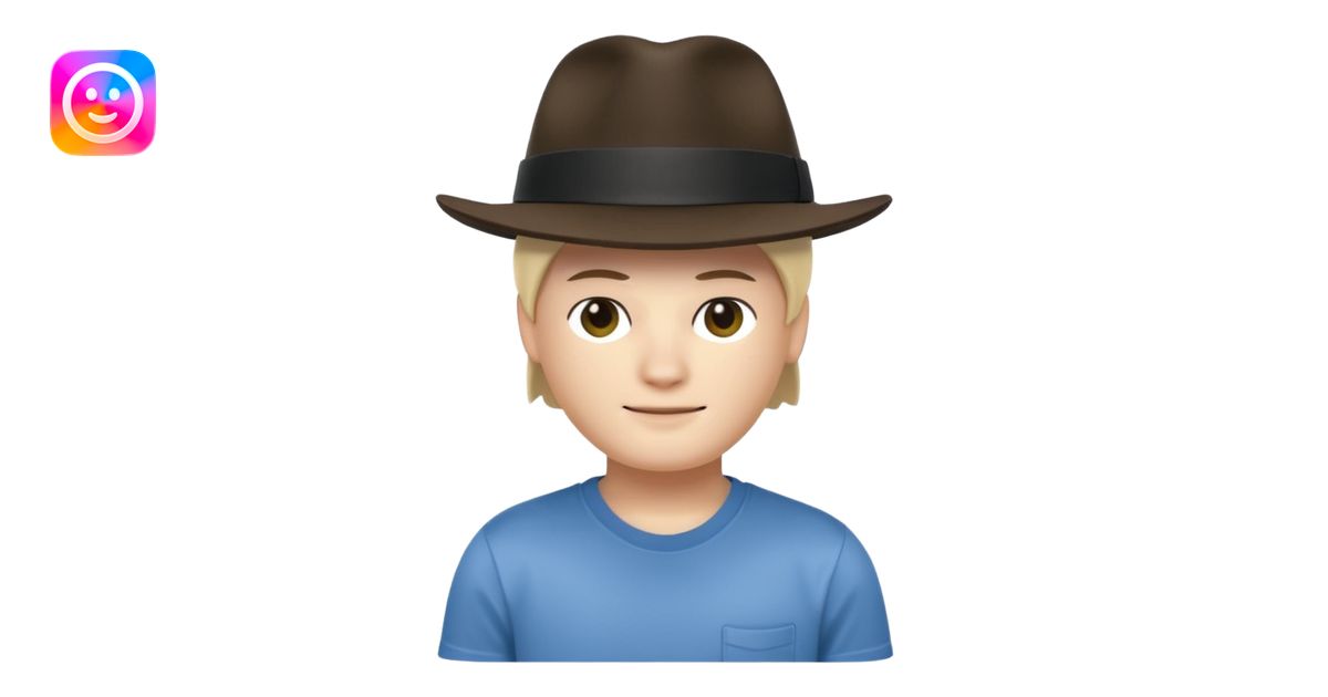 A roblox noob with a fedora hat emoji | AI Emoji Generator