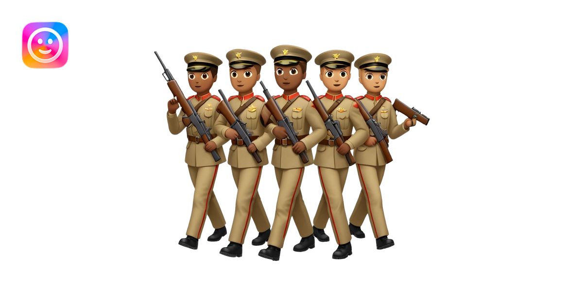 10,000 SOLDIERS MARCHING WITH RANDOM GUNS emoji | AI Emoji Generator