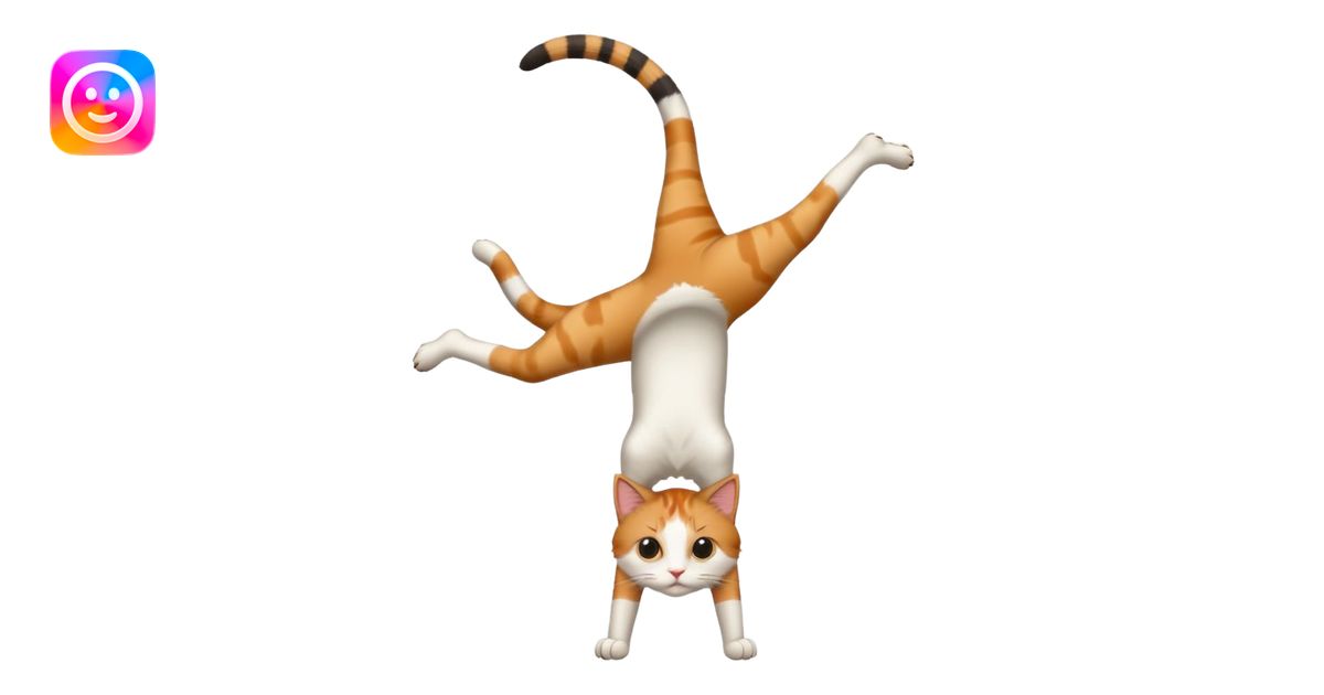 Cat doing handstands emoji | AI Emoji Generator