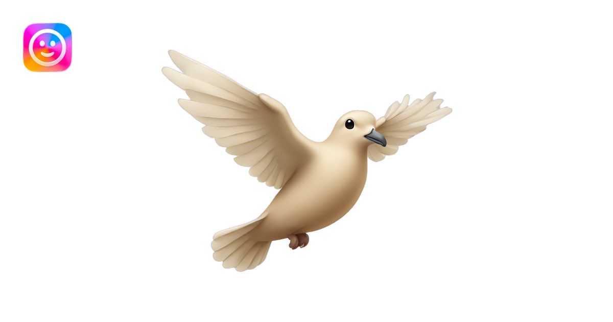 Beige Dove flying emoji | AI Emoji Generator