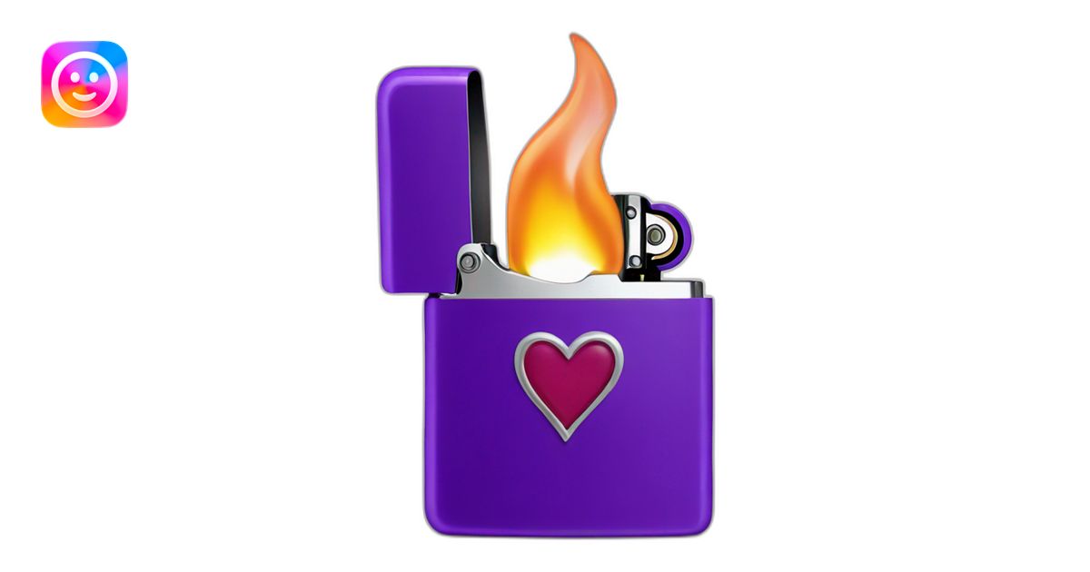 Purple heart flame lighter emoji | AI Emoji Generator