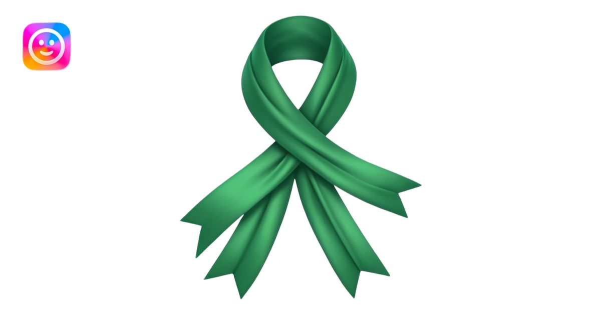 green cancer ribbon emoji | AI Emoji Generator