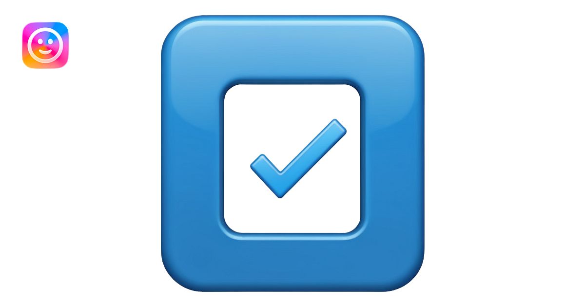 Checkmark in a blue box emoji | AI Emoji Generator