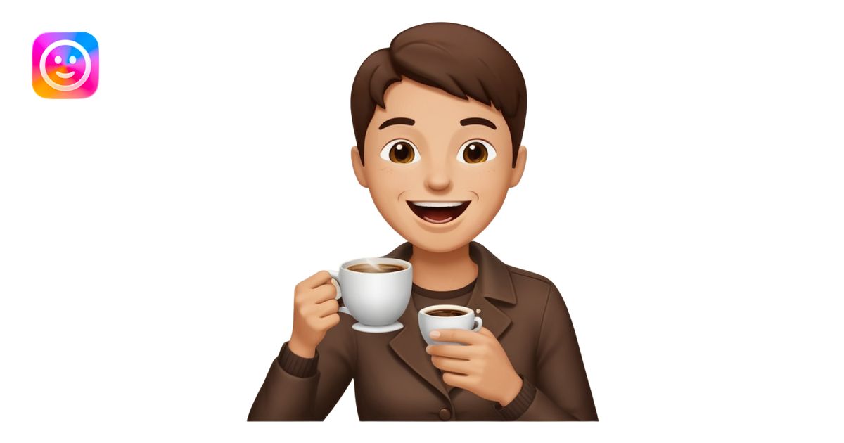 Spitting coffee while laughing emoji | AI Emoji Generator