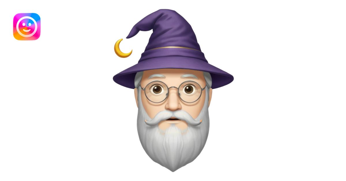 Design Albus Dumbledore with long white beard, half-moon glasses ...