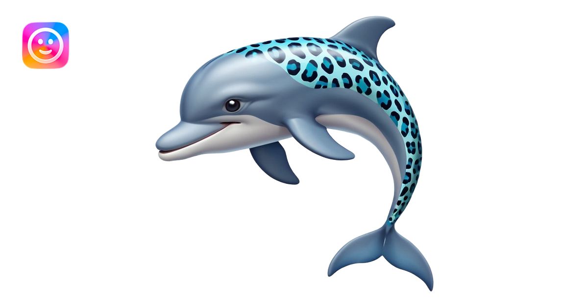 the dolphin emoji, but instead of blue skin it has leopard skin emoji ...