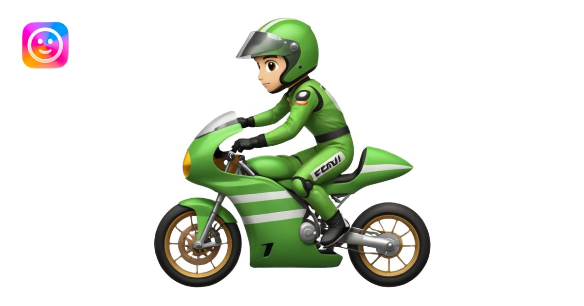 emojis.com green-motorcycle-racer- emoji | AI Emoji Generator