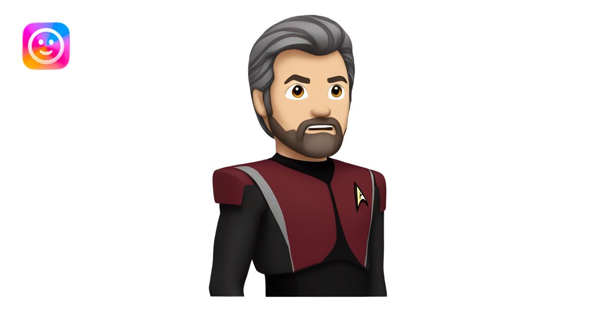 star trek commander will riker with viciously hairy chest emoji | AI ...