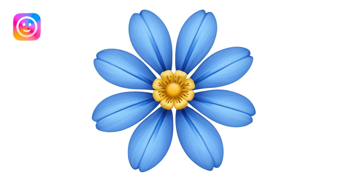 blue with yellow flower emoji | AI Emoji Generator