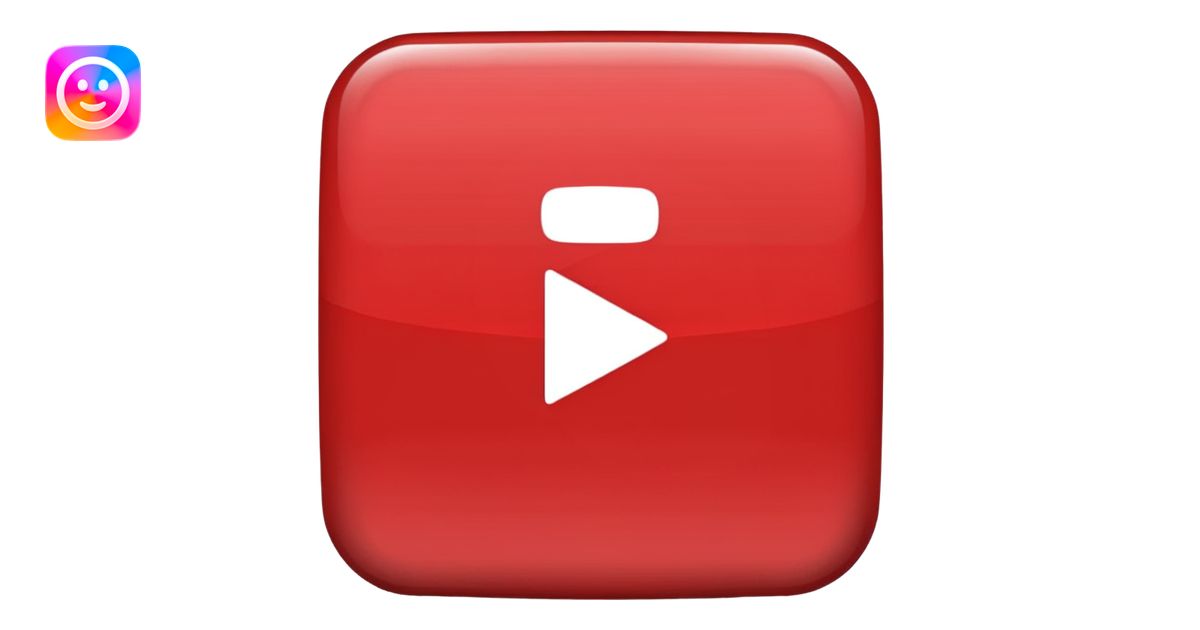 Classic red youtube logo button emoji | AI Emoji Generator
