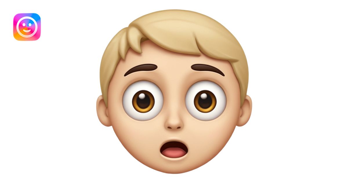 Create an iOS styled emoji that shows immense shock but satisfaction ...